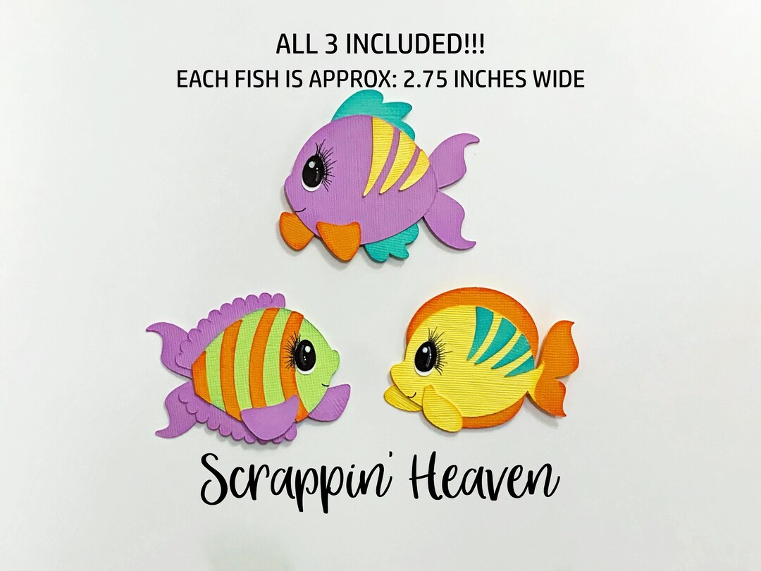 Fish Die Cut, Aquarium Die Cut, Animal, Layered Die Cut, Premade Paper ...