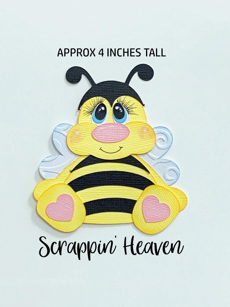Sitting Bee Die Cut, Honey Bee Die Cut, Layered Die Cut, Premade Paper ...