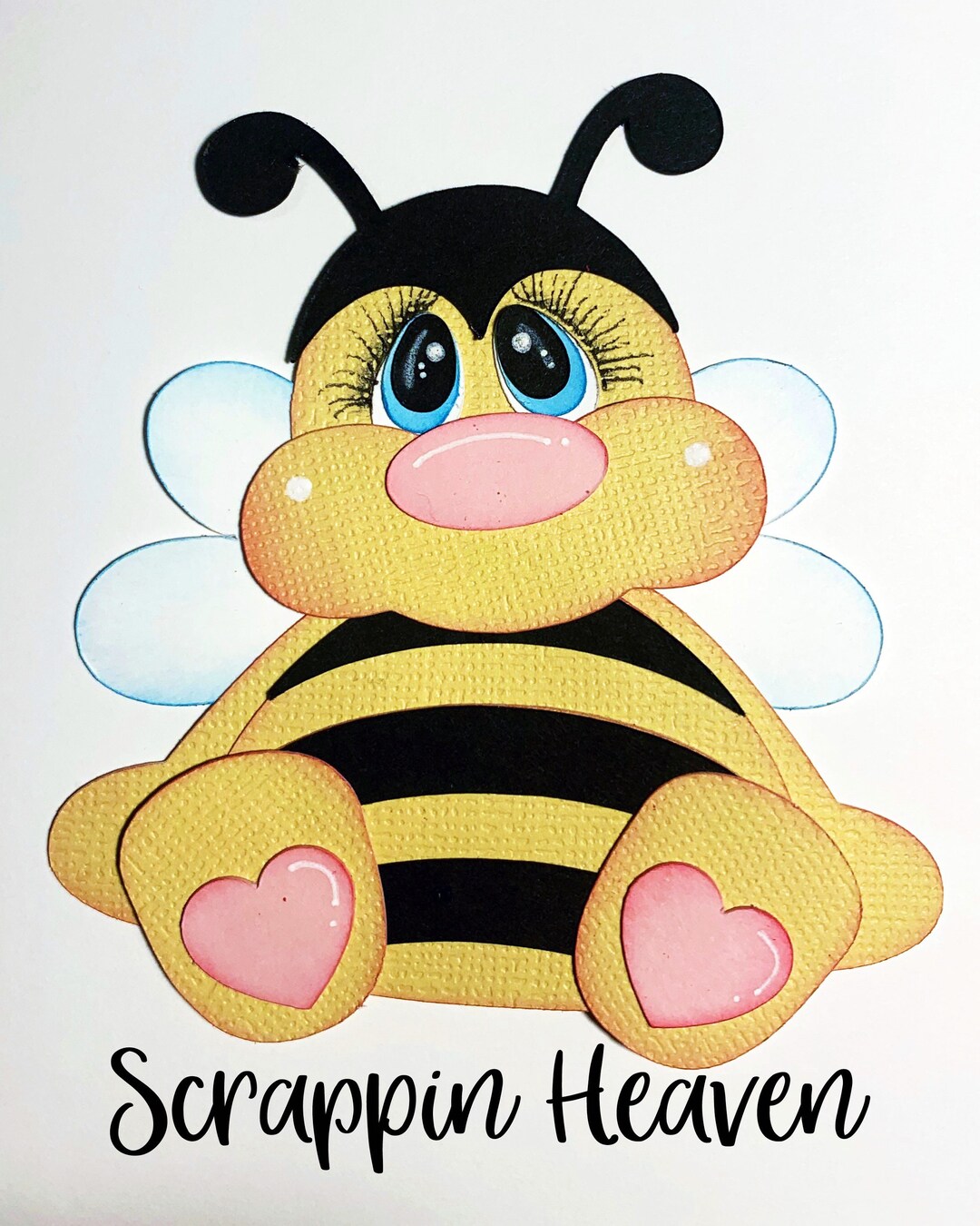 Sitting Bee Die Cut, Honey Bee Die Cut, Layered Die Cut, Premade Paper ...