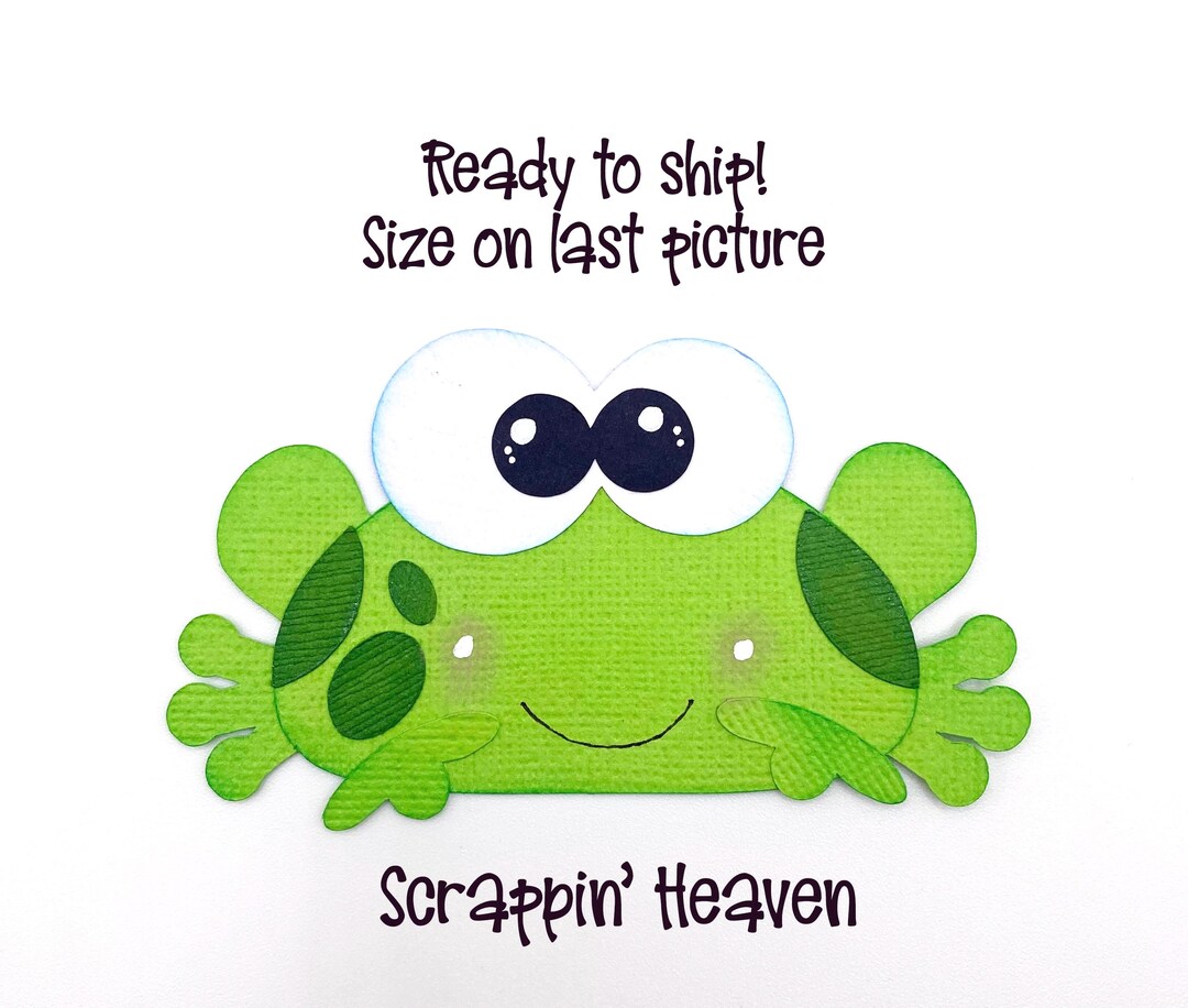 Frog Die Cut Premade Paper Piecing Scrapbook Embellishment Layout Card ...