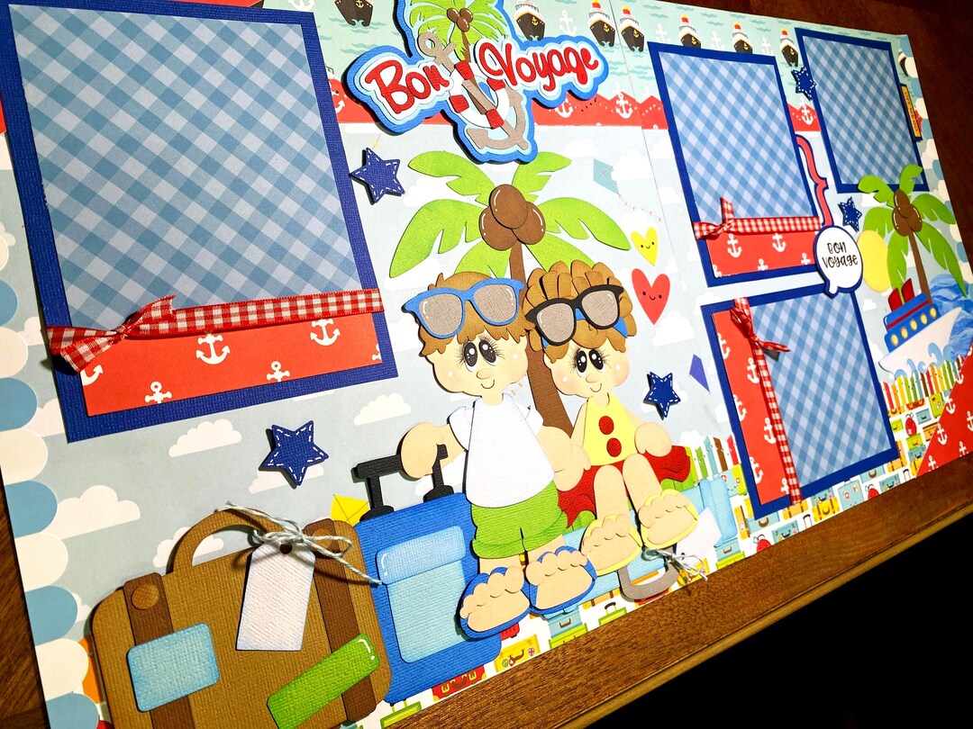 Cruise Bon Voyage Scrapbook Layout Pages Vacation Die Cuts ...