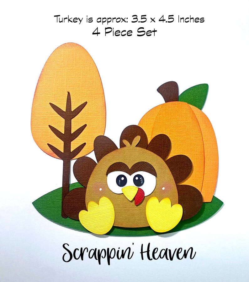 Plump Turkey Die Cut, Thanksgiving, Layered Die Cut, Premade Paper ...