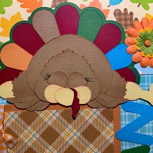 Turkey Effect Thanksgiving Layout, 2 Premade Scrapbook Pages Layout ...