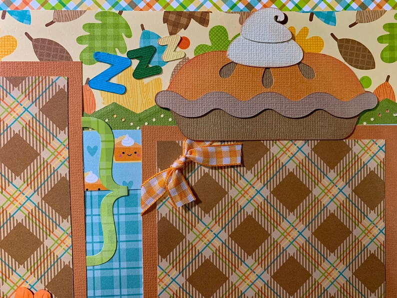 Turkey Effect Thanksgiving Layout 2 Premade Scrapbook Pages - Etsy