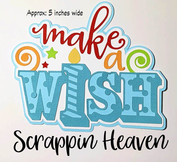 Make a Wish Title Die Cut Title Die Cut Layered Die Cut - Etsy