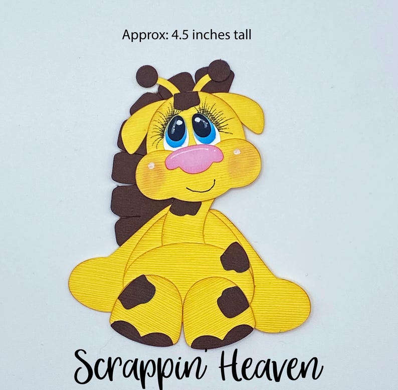 Giraffe Die Cut, Animal Zoo, Layered Die Cut, Premade Paper Piecing ...