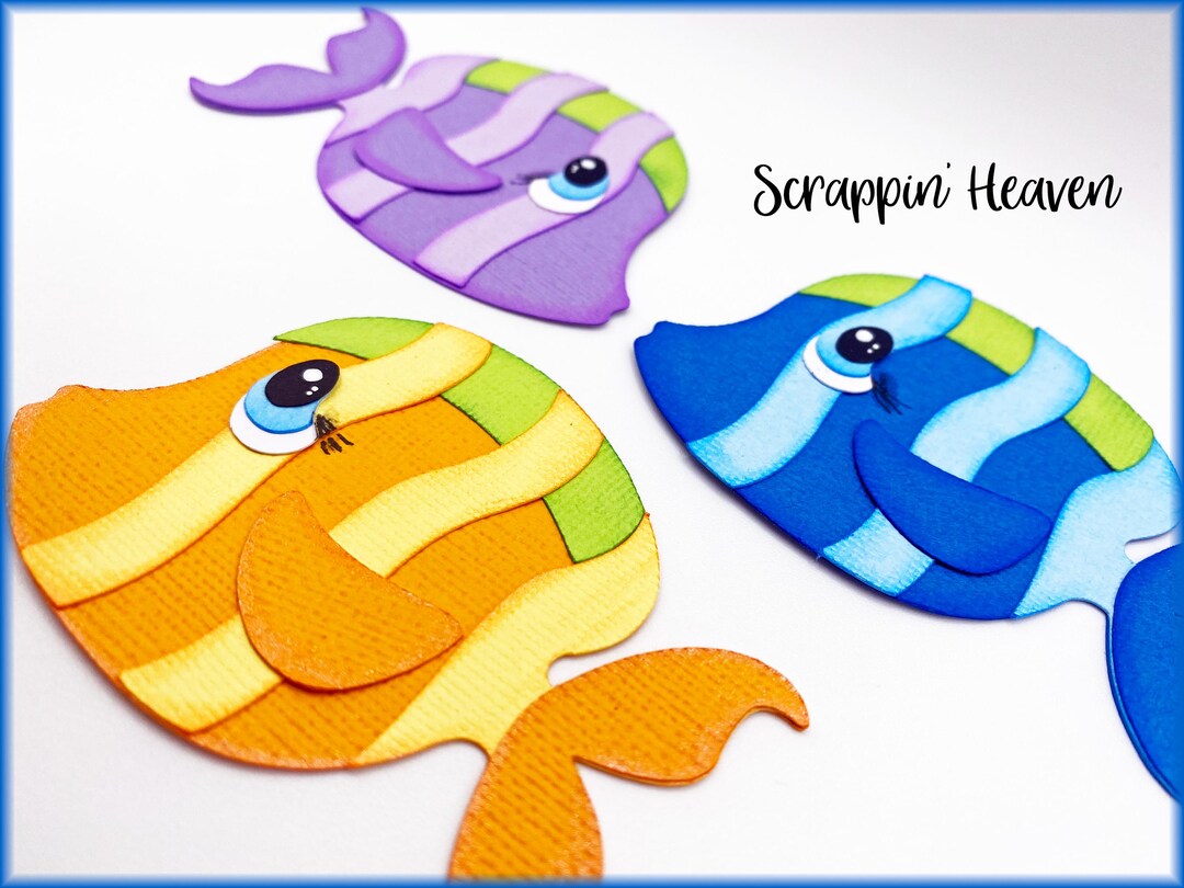 Aquarium Fish Die Cut, Aquarium Scrapbook Embellishment Set of 3 ...