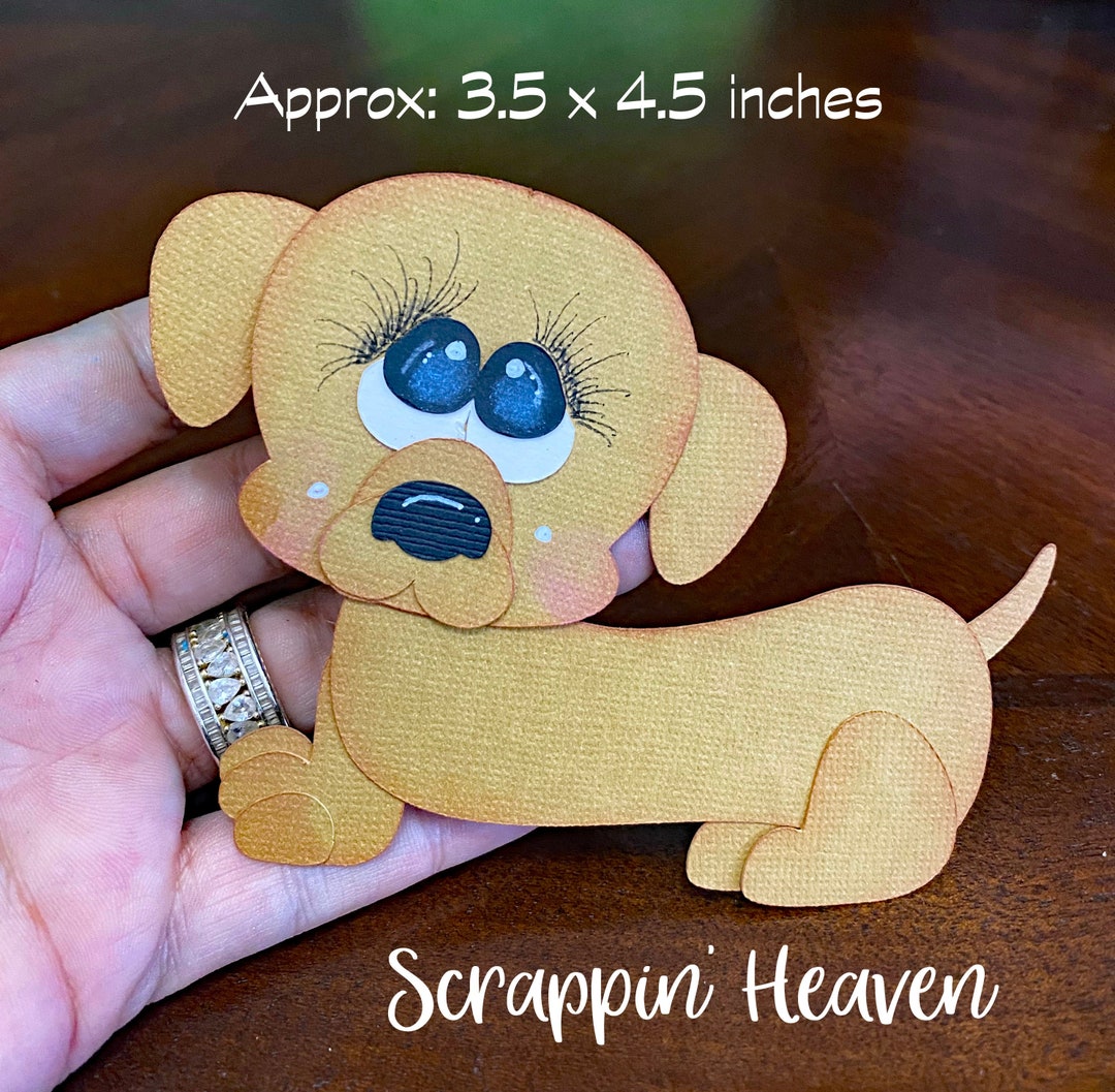 Brown Dog Puppy Die Cut, Dachshund Weiner Dotson, Dog Title, Layered ...