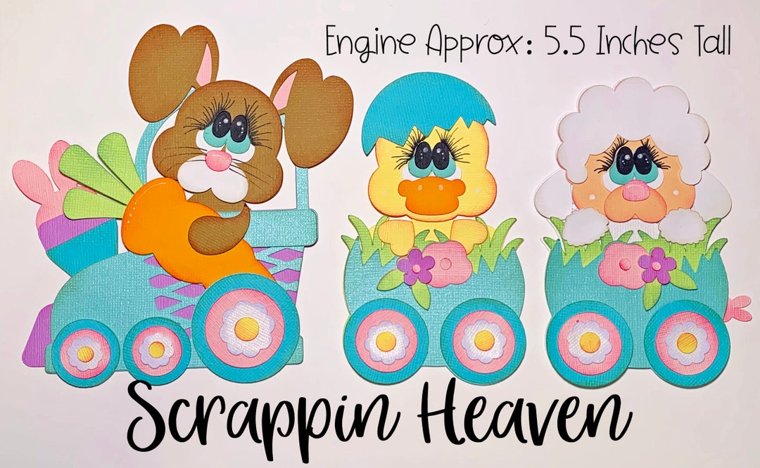 Easter Train Die Cut, Spring, Bunny, Layered Die Cut, Premade Paper ...