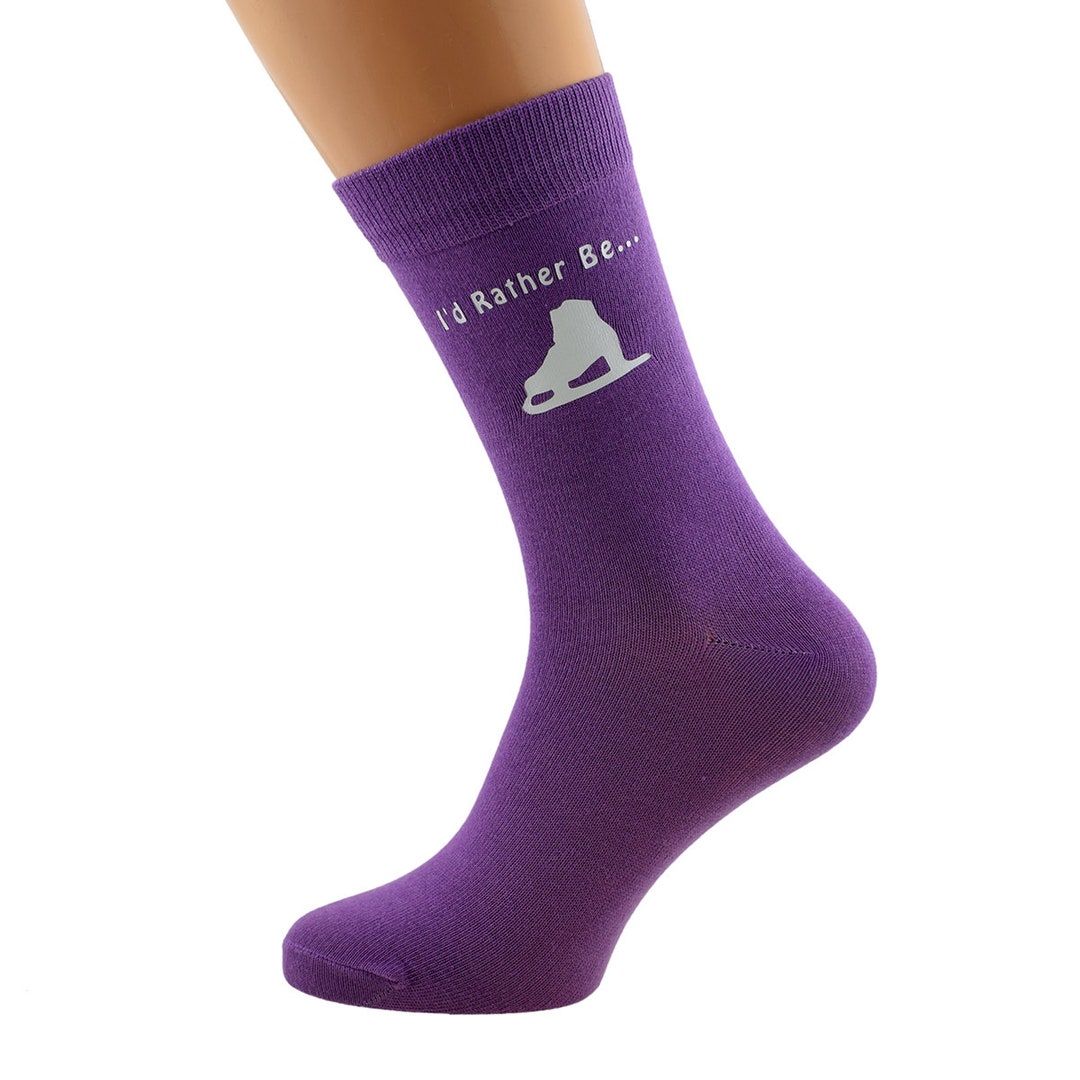 I'd Rather Be Ice Skating With Ice Skate Image Printed in White Vinyl ...