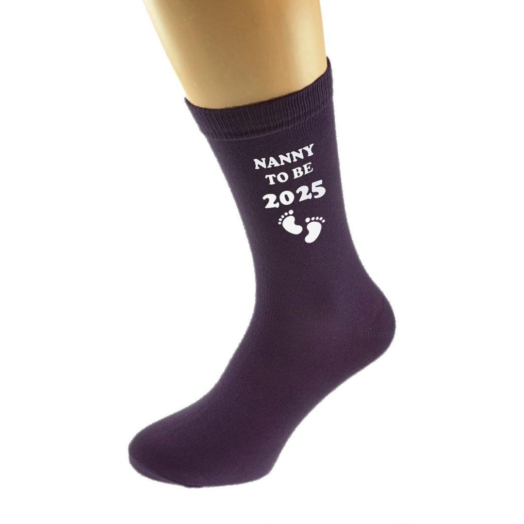 Nanny to Be 2025 and Footprint Design Printed in White Vinyl on Ladies ...