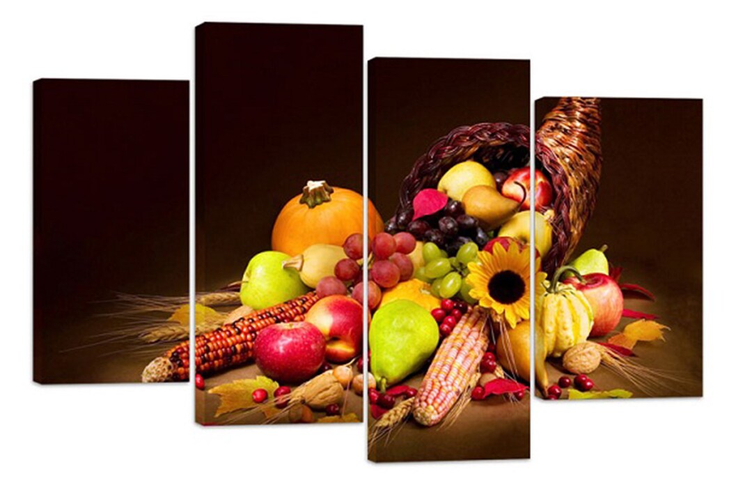 Fruit Harvest Multi Split 4 Panel Canvas Artwork Art Print 101cm X 71cm ...