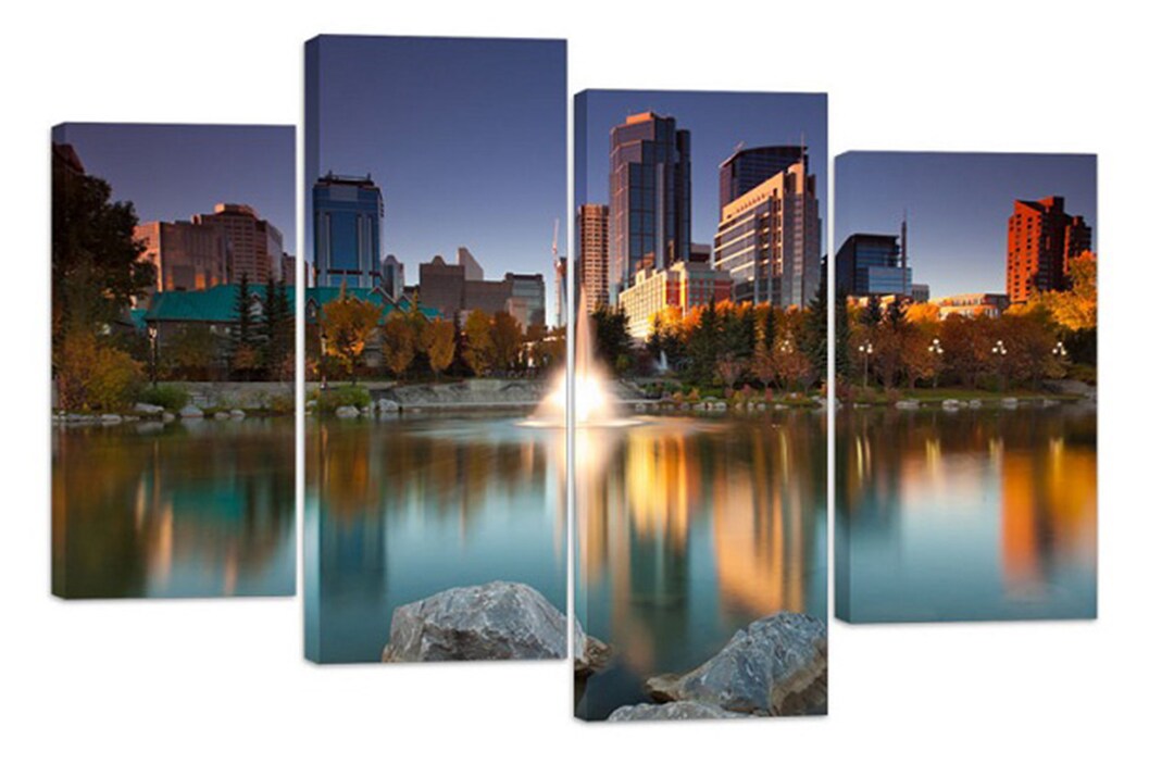 Nature Meets Man Made - Multi Split 4 Panel Canvas Artwork Art Print ...