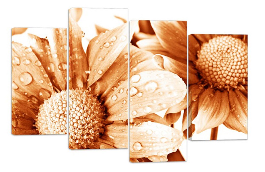 Beautiful Daisy Gerbera Multi Split 4 Panel Canvas Artwork - Etsy