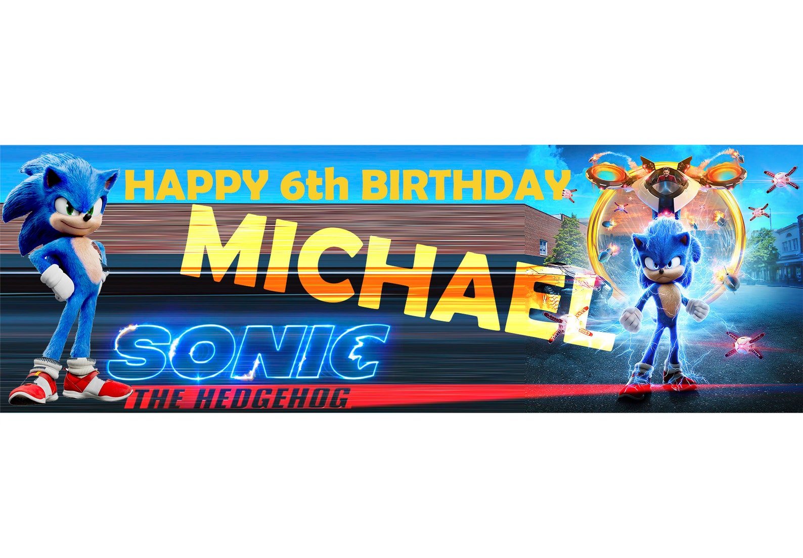 Sonic the Hedgehog Birthday Banner - Etsy