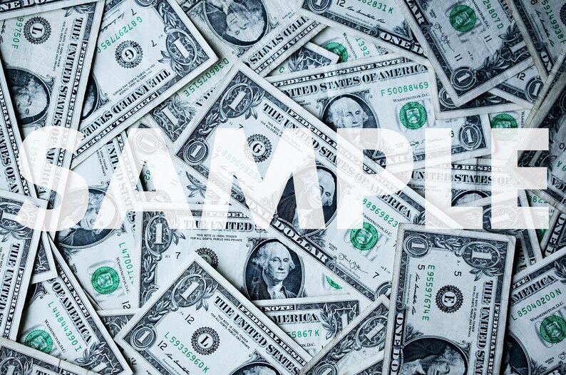 American One Dollar Bill Note Custom Wrapping Paper Print Bespoke 