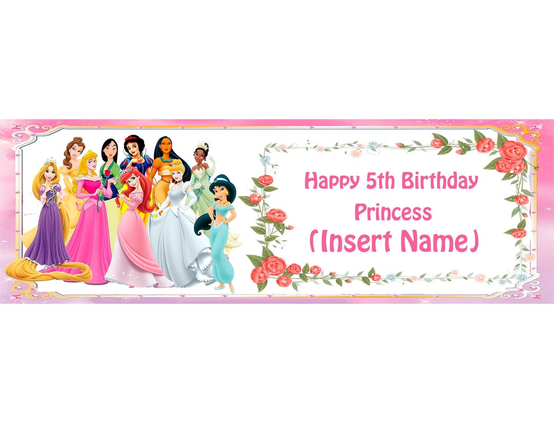 Princess Banner Personalised Birthday Banner - Etsy