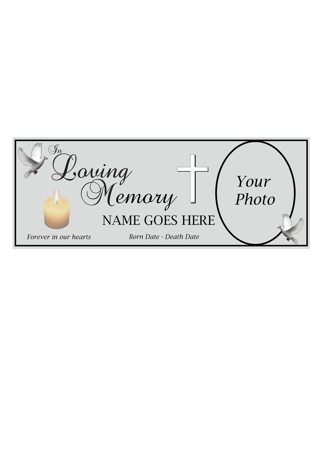 Large Memorial Banner - in Loving Memory - Etsy UK