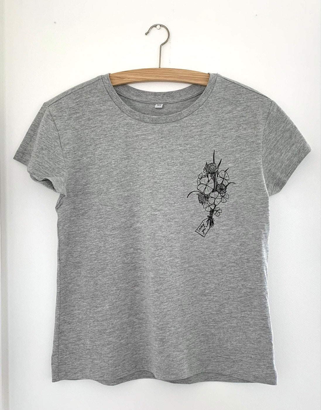Grey T-shirt, Art Print T-shirt, Screen Printed Top, Womens Clothing ...