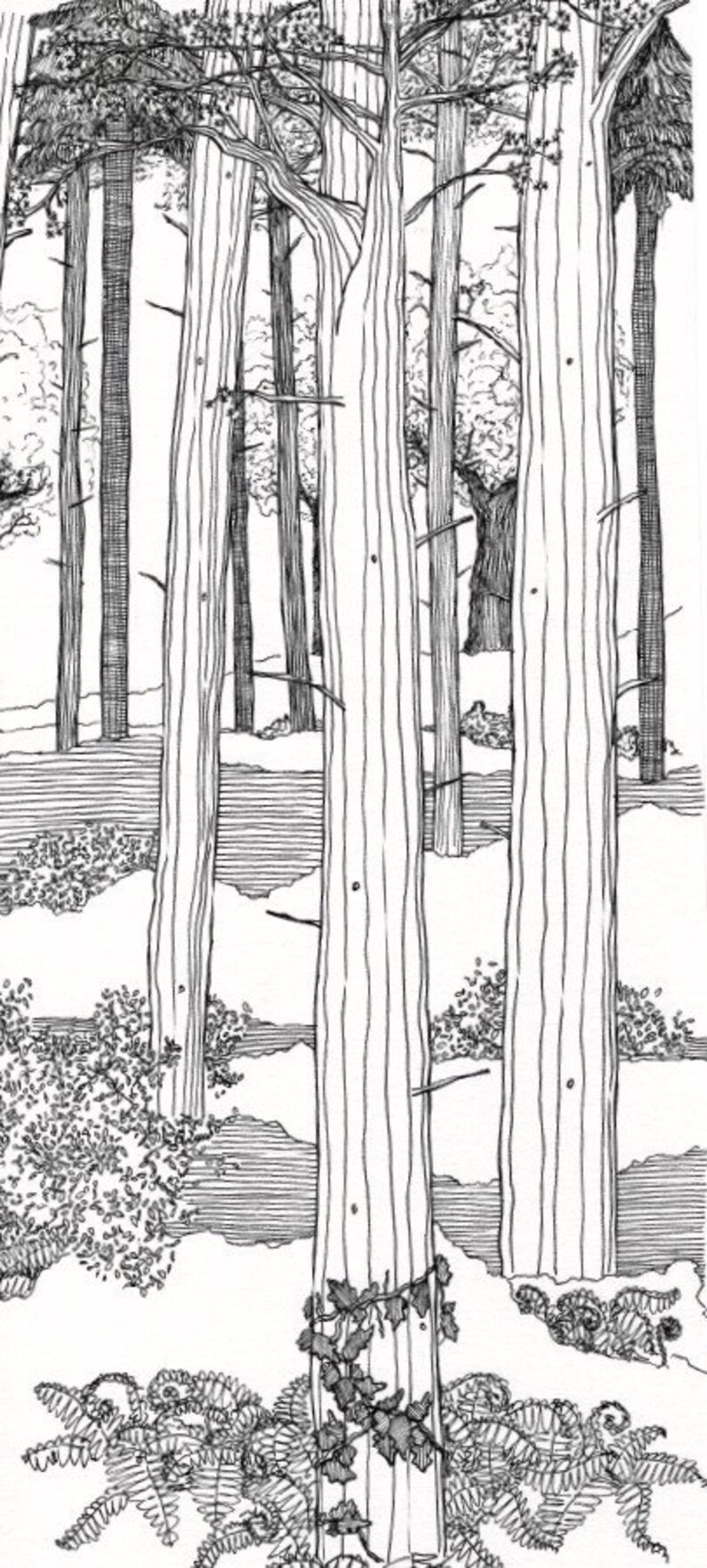 Wall art Tolkien tree picture tree art woodland orginal | Etsy