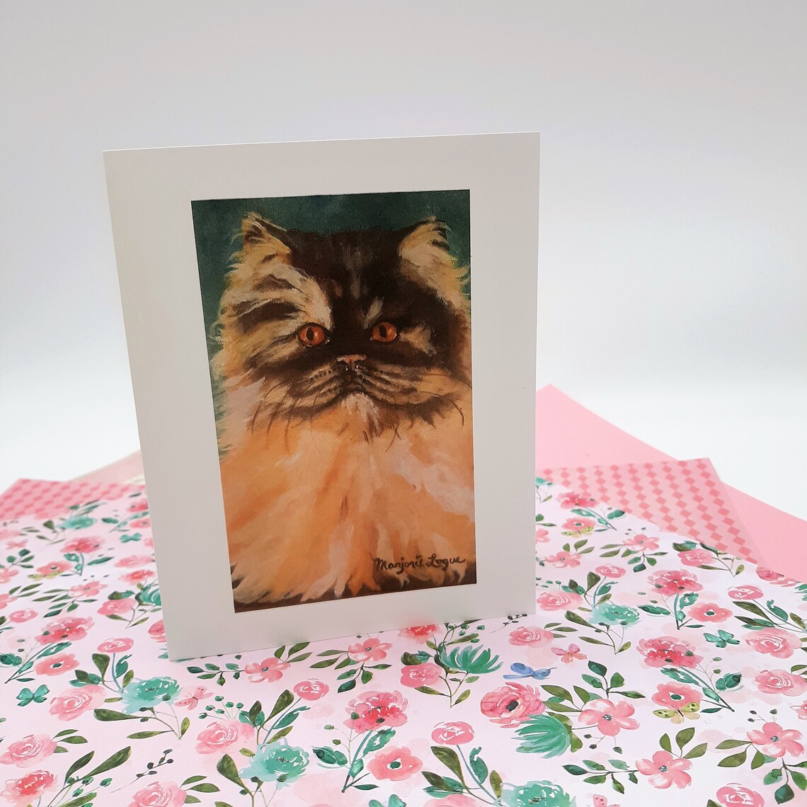 Cat Original Art Greeting Card Blank Inside Fine Art Cat | Etsy