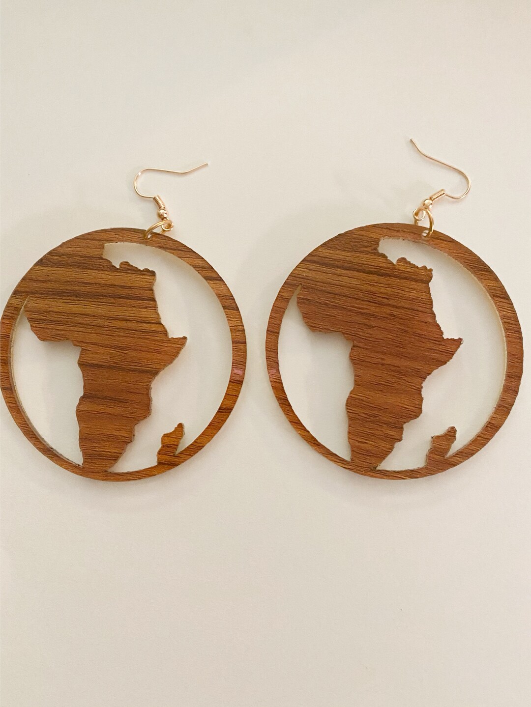 African Hoop Earrings/ Africa Shape Earrings - Etsy