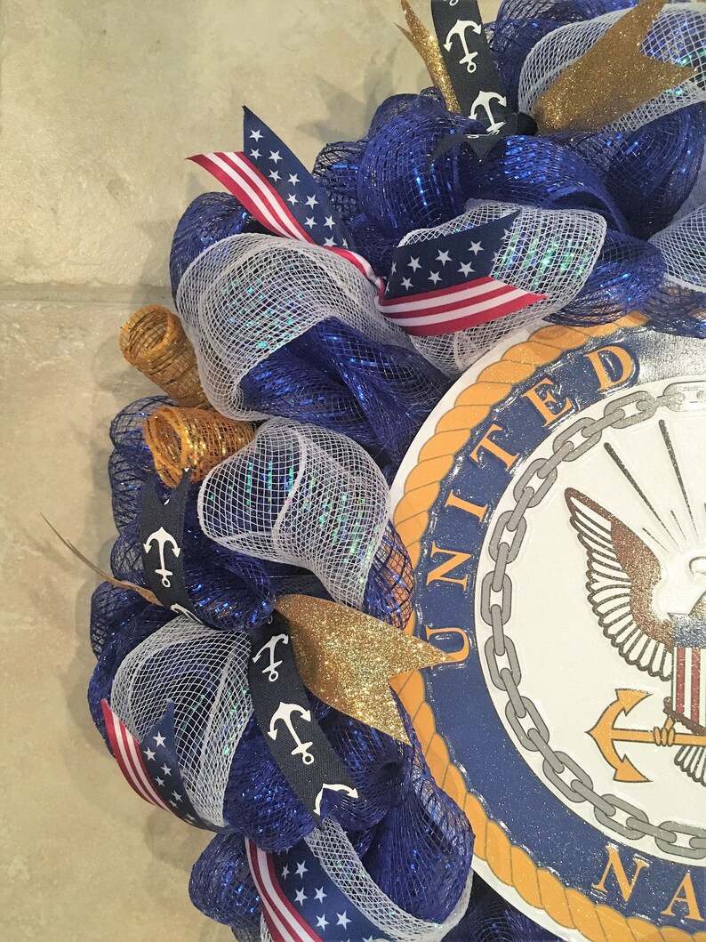 Navy Wreath - Etsy