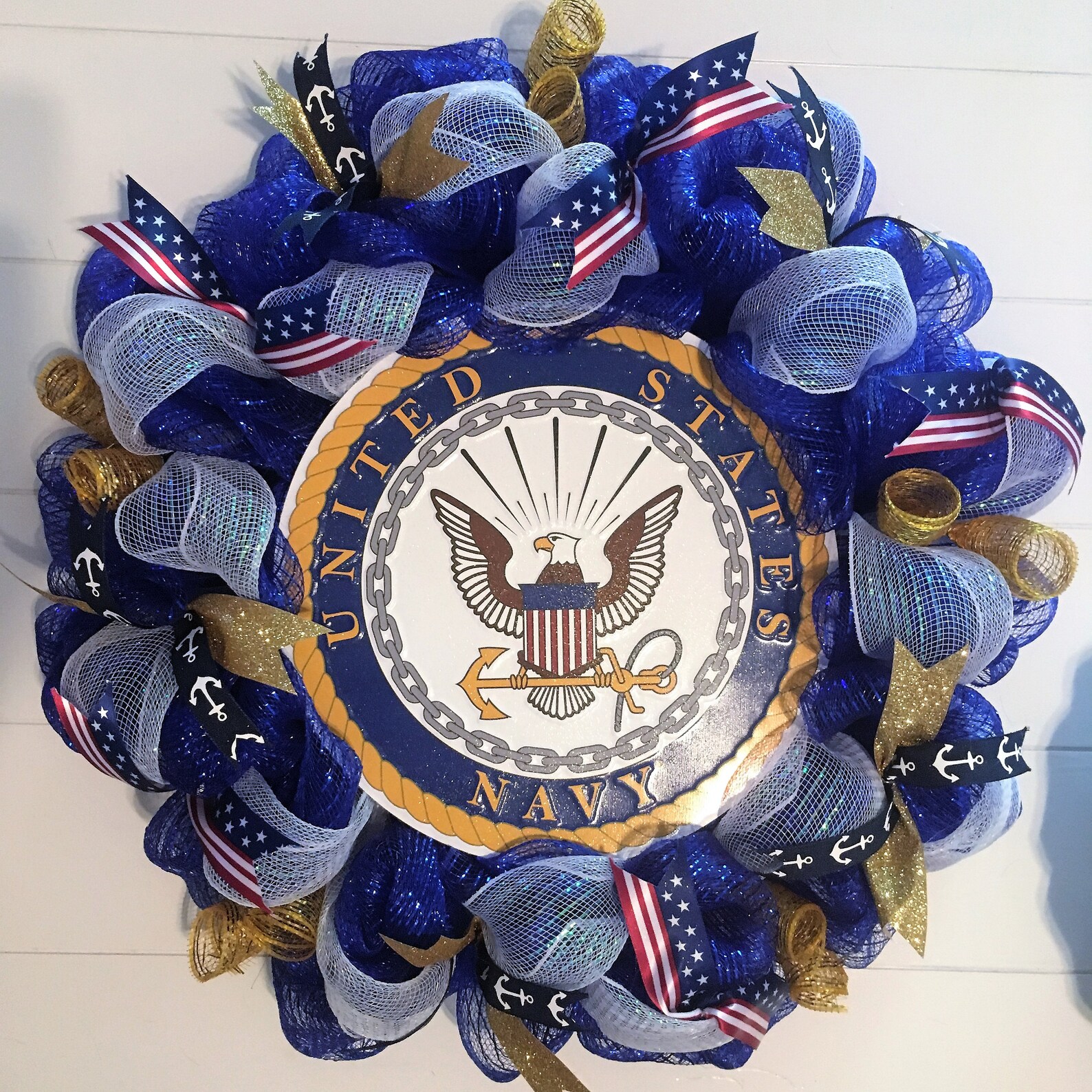 Navy Wreath - Etsy