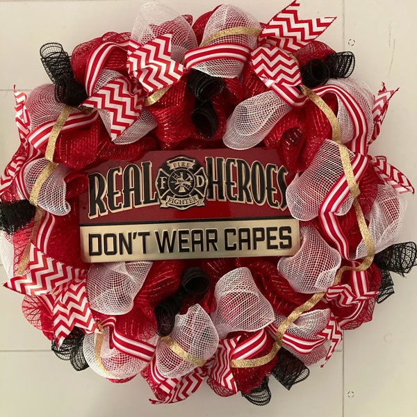 Firefighter Wreath - Etsy