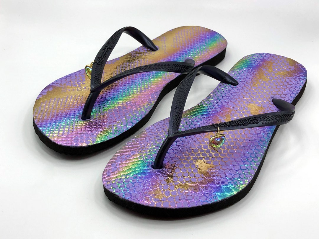 Mermaid Flip Flops, Custom Flip Flops, Glitter Flip Flops, Handmade ...