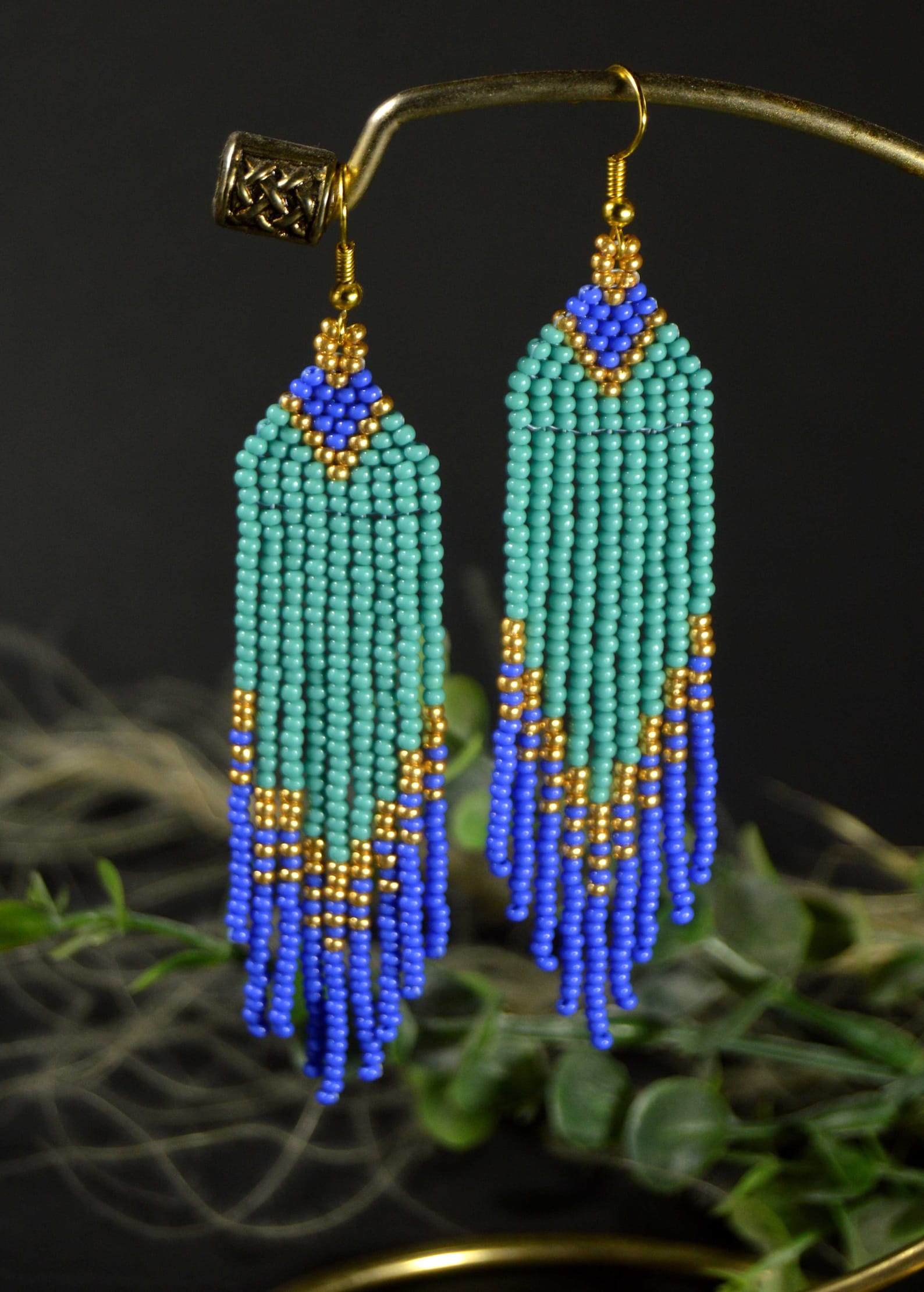 Long Seed Bead Earrings Classic Beaded Earrings - Etsy
