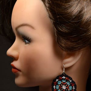 Native American Beaded Earrings Round Beaded Earrings - Etsy