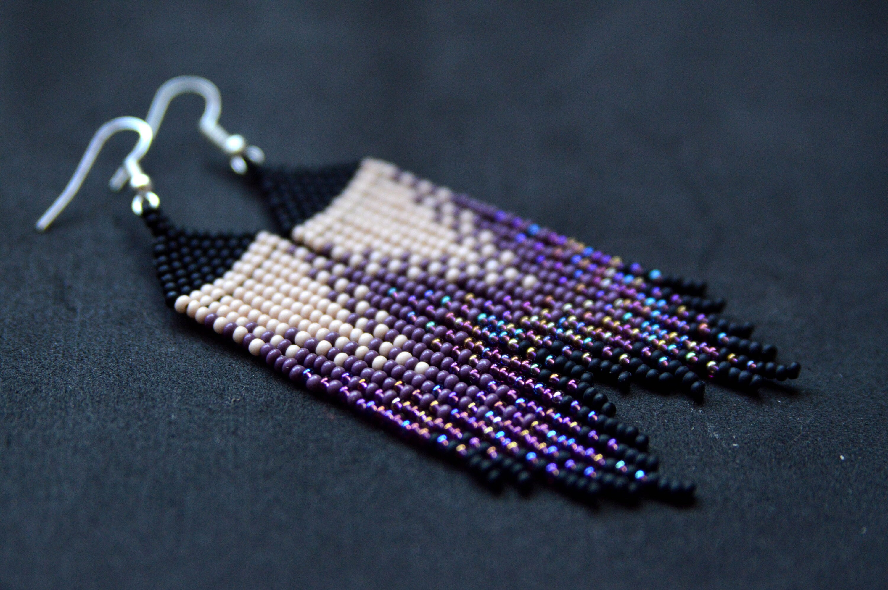 Beaded earrings Boho seed bead earrings Fringe earrings | Etsy