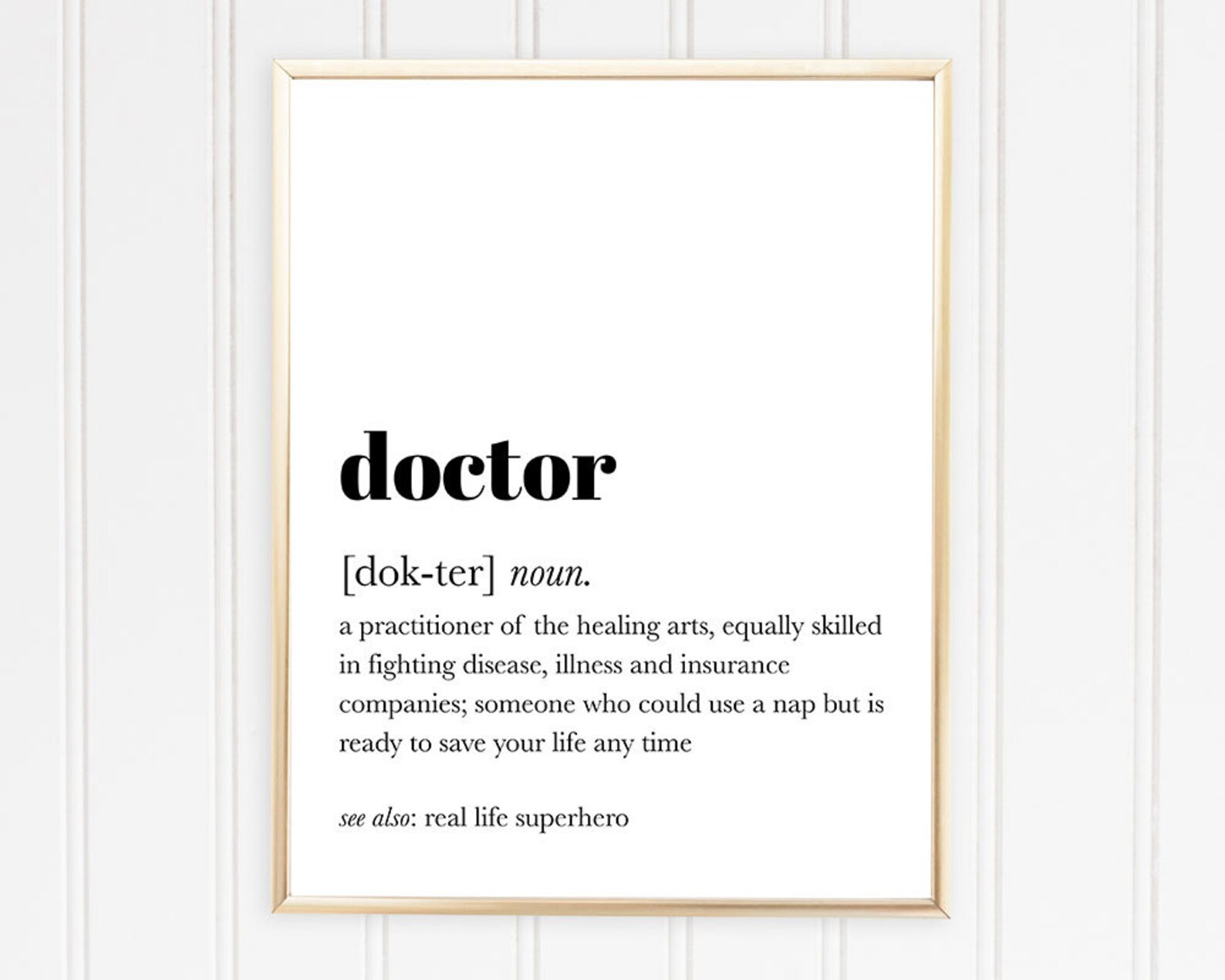 Doctor Gift, Doctor Definition Print, Doctor Poster, Doctor Graduation ...