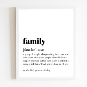 Family Sign Wall Decor Print, Family Definition Print, Family ...