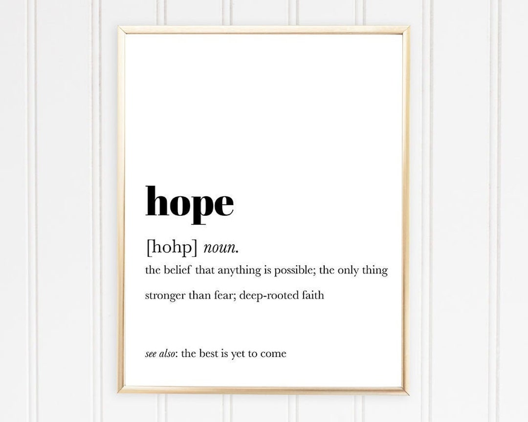 Hope Sign Decor, Hope Definition Sign, Hope Wall Art, Hope Wall Sign ...