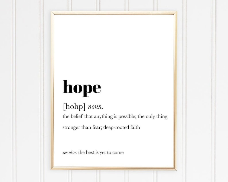 Hope Sign Decor, Hope Definition Sign, Hope Wall Art, Hope Wall Sign ...