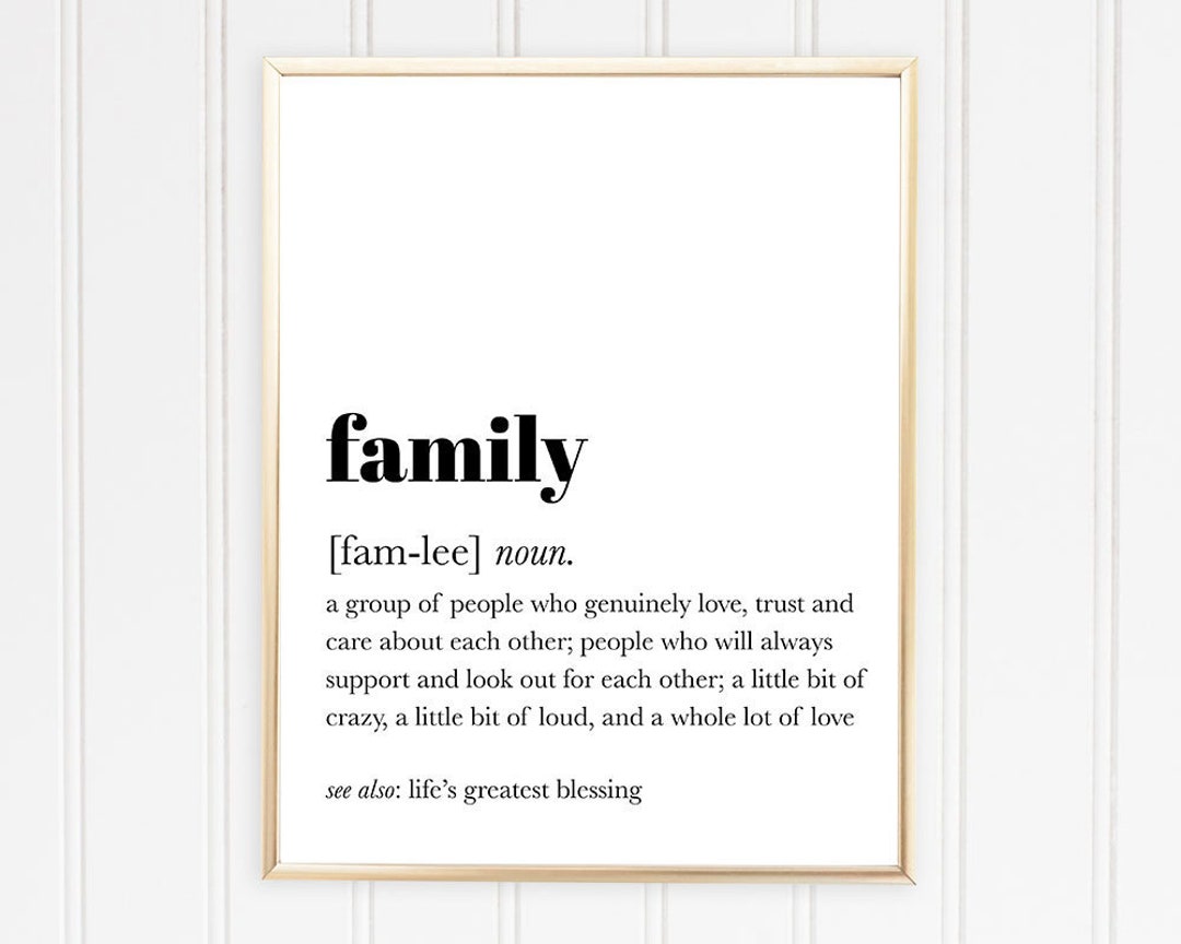 Family Sign Wall Decor Print, Family Definition Print, Family ...