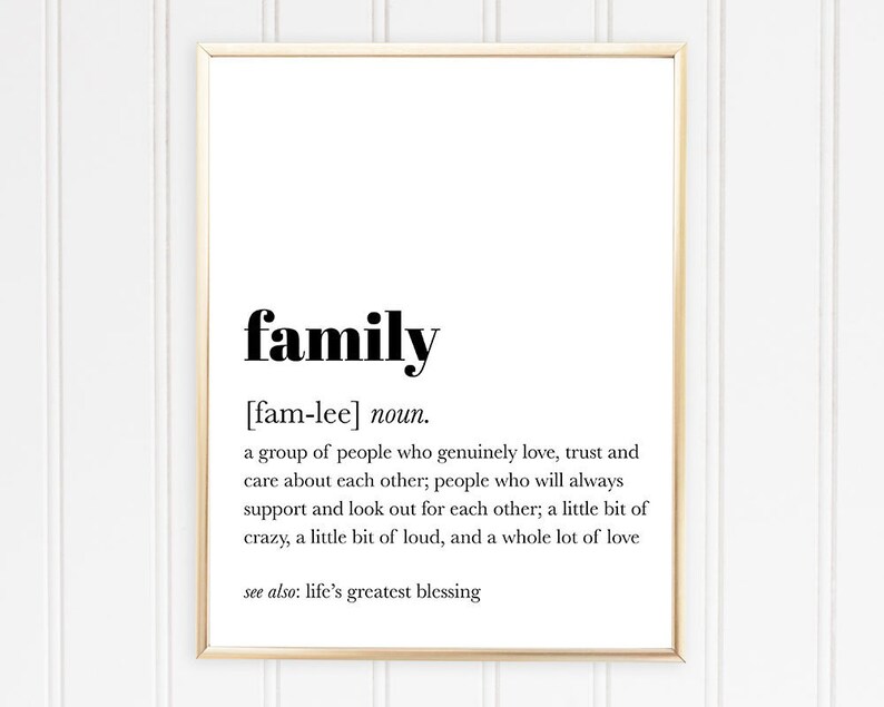 Family Sign Wall Decor Print, Family Definition Print, Family ...