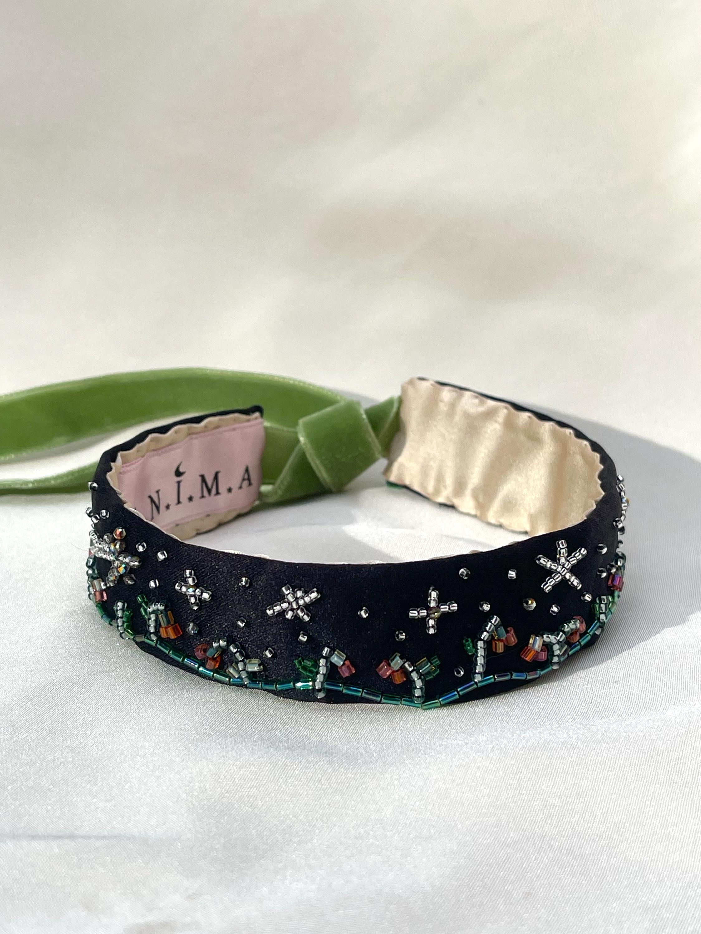 Textile Choker, Hand Embroidery, Satin Choker, Accessories, Embroidered ...