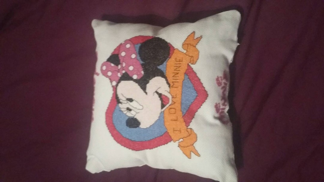 Disney's Minnie Mouse Cross Stitch Cushion - Etsy