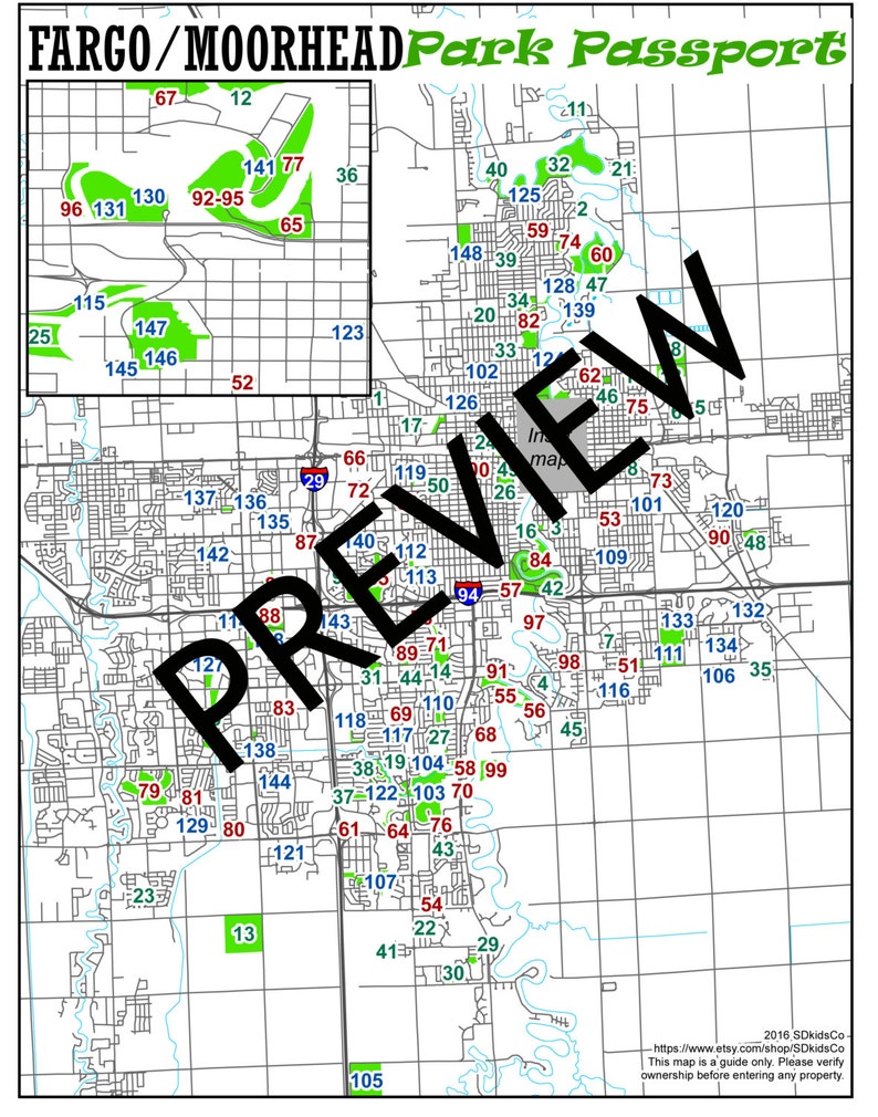 Fargo, North Dakota / Moorhead, Minnesota Park Passport - a Map and ...