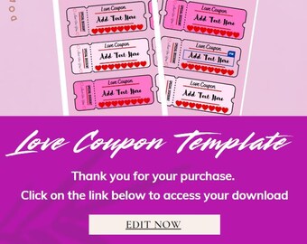 Customizable Love Coupon, Valentines Day - Etsy