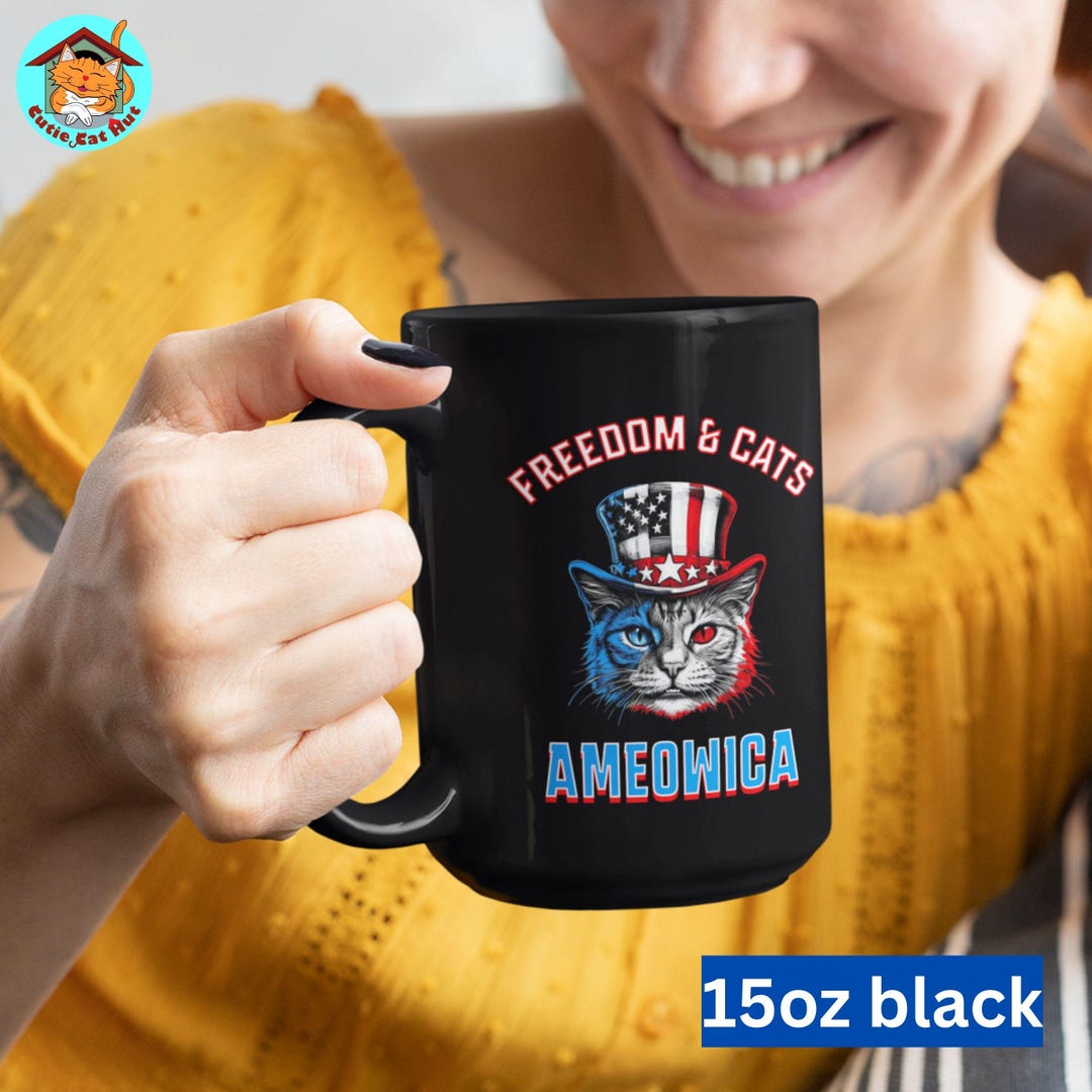 Uncle Sam Cat Mug: Funny Patriotic Feline Drinkware - Etsy