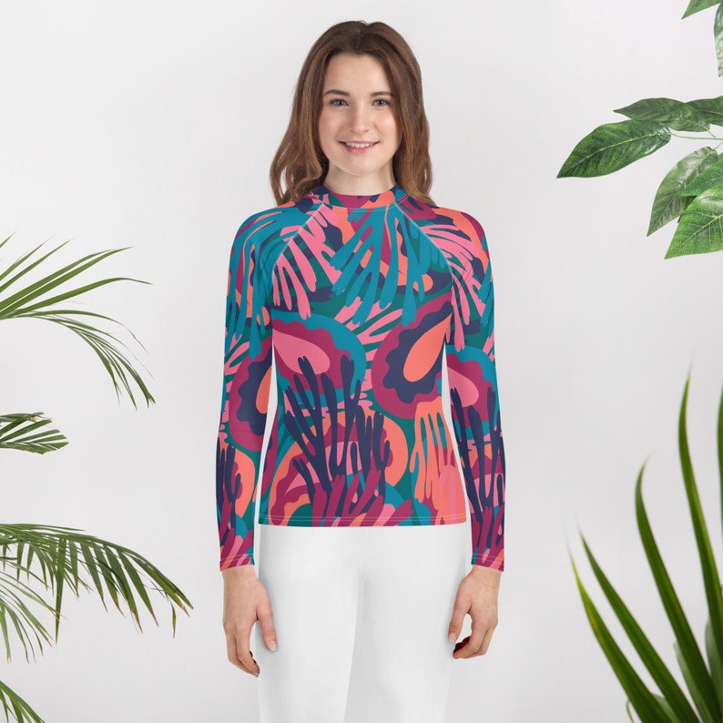 Tween Rash Guard for 9yo to 14yo Swimsuit Size 8 Girls Colorful Rash ...