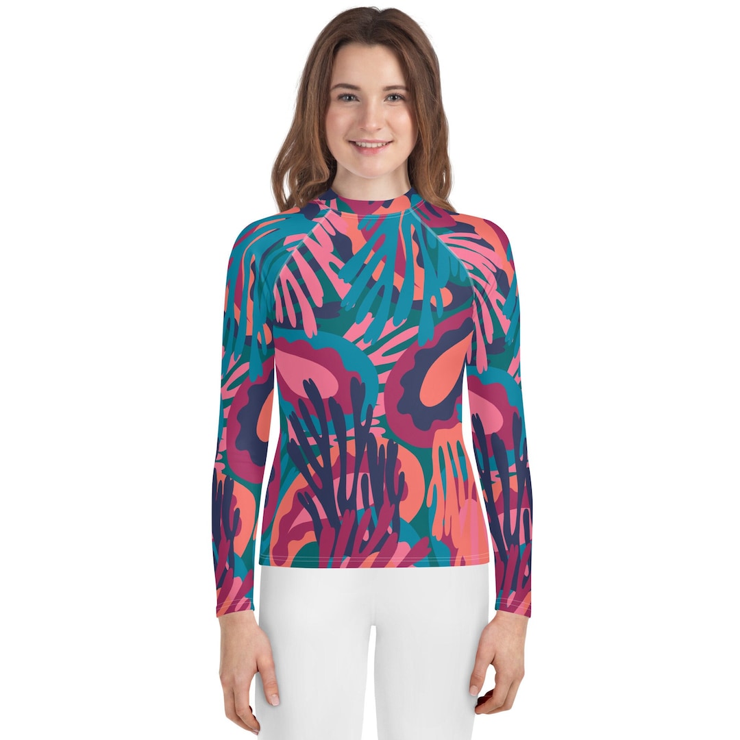 Tween Rash Guard for 9yo to 14yo Swimsuit Size 8 Girls Colorful Rash ...