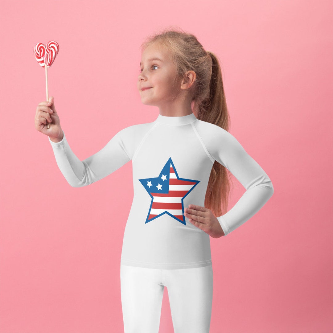 Size 2T to Size 6X Rash Guard Toddler Rash Guard Team USA America Rash ...