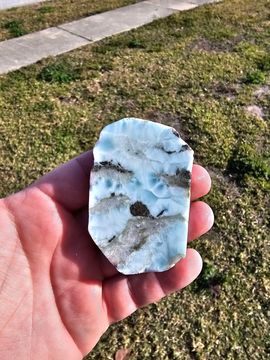 Natural Raw Larimar Slab Rich Blue Color Very Rare Stone - Etsy