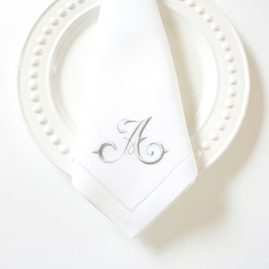FRENCH SCRIPT FONT Embroidered Monogrammed Personalized Napkins ...