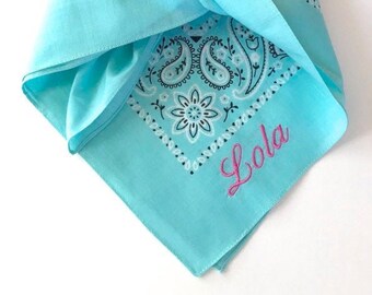 Personalized Monogrammed Large Dog Bandanas Embroidered Pet | Etsy